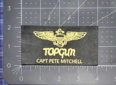 Top Gun Name Tag Capt. Pete Mitchell Leather Patch 4 inch wide | eBay