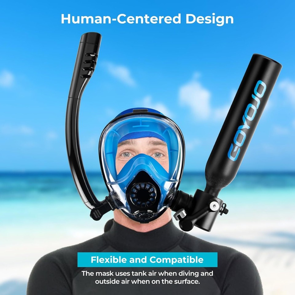 0.5L Scuba Gear Lung Tank Sub Mask- Mini Scuba Tank Snorkel Mask Combo ...
