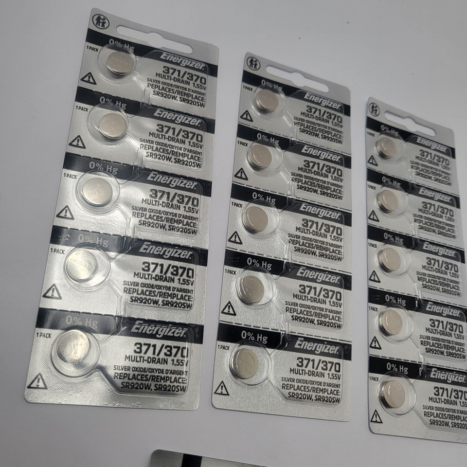 25pk Energizer 371/370 SR920 1.5V Silver Oxide Coin Cell Watch ...