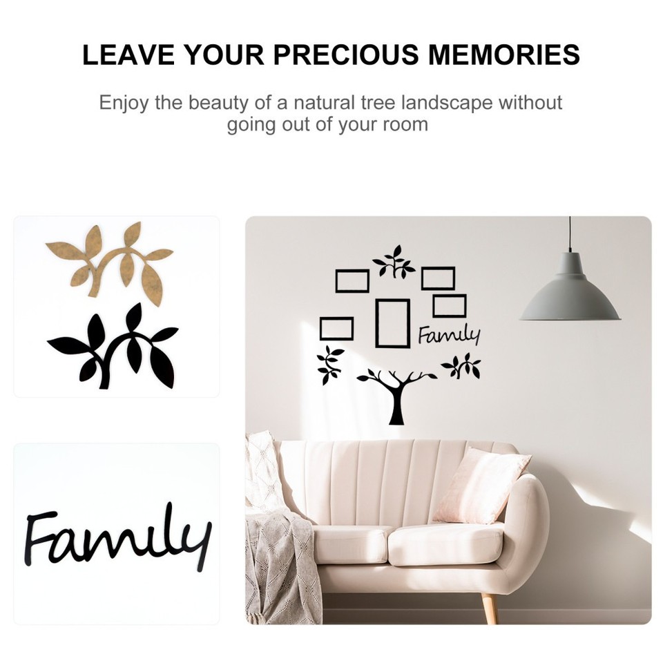 1 Set 3D Acrylic Family Tree Wall Sticker Creative Photo Frame Tree ...
