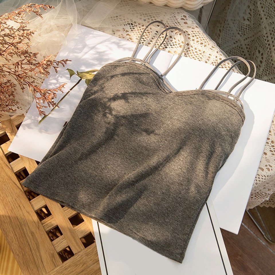 Basic Style Womens Suspenders Vest with Cross Back and Chest Pad Detail ...