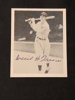 CECIL TRAVIS 1939 PLAY BALL REPRINT SIGNED AUTOGRAPHED CARD WASHINGTON ...