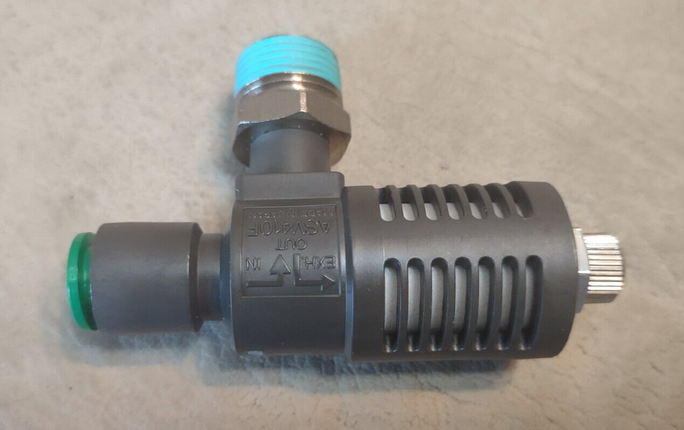 SMC Speed Flow Control ASV410F W/ Exhaust 3/8" Male Thread 3/16" Quick ...