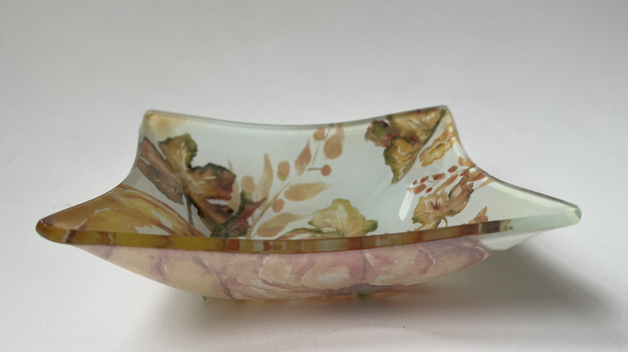 (4) PRIMA DESIGN 5" SQUARE GLASS APPETIZER, CANDY BOWL, WINE/FRIENDS ...