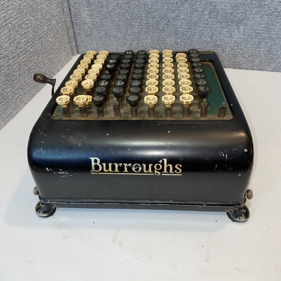 Antique Burroughs Adding Machine Vintage Calculator Cast Iron 5-549388 ...