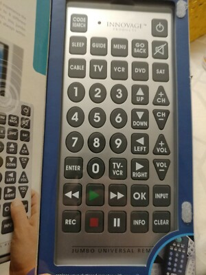 Innovage JUMBO UNIVERSAL Remote Control Tv VCR DVD Cable Satellite And ...
