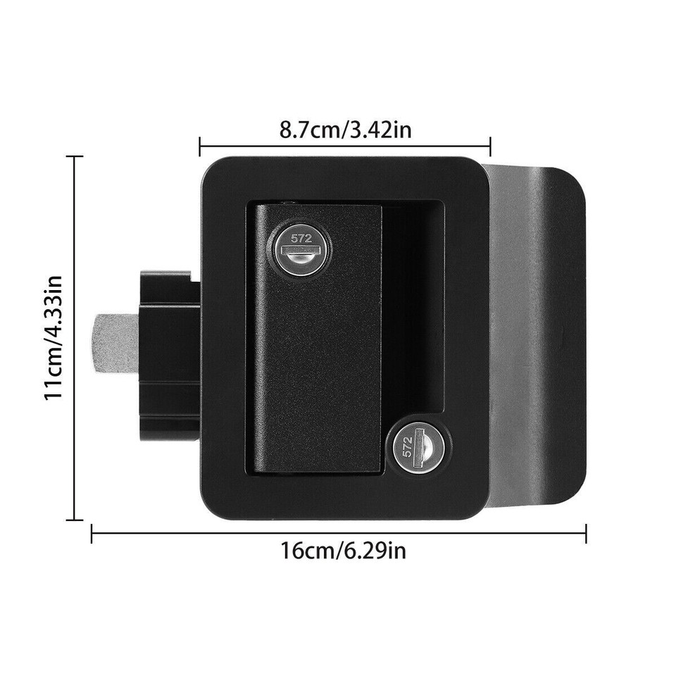 2 Black RV Paddle Entry Door Lock Latch Handle Knob Deadbolt Camper ...