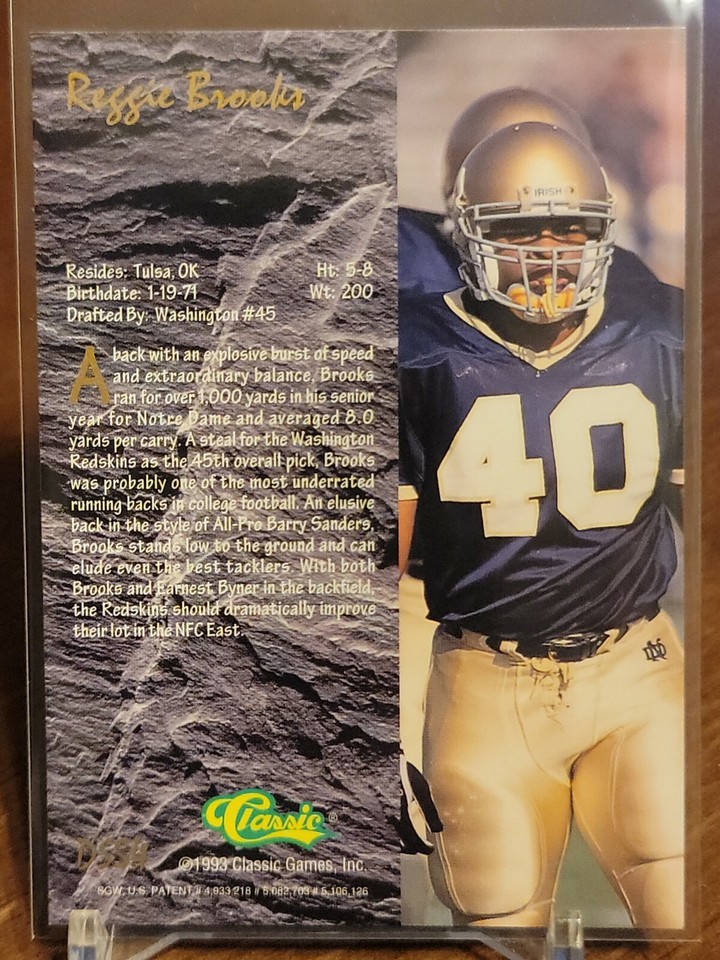 1993 Classic Four Sport Collection Draft Stars /80000 Reggie Brooks ...