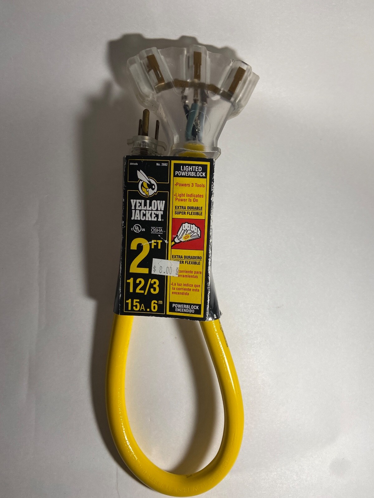 Yellow Jacket 2882 12/3 Heavy-duty 15-amp SJTW Contractor Extension ...