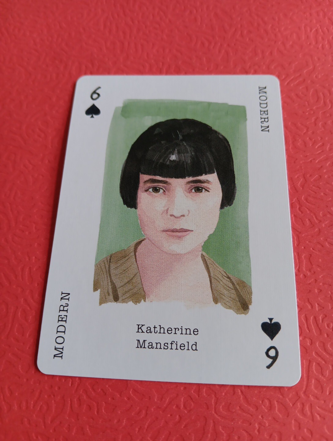 Katherine Mansfield Playing Card Six Of Spades Writer Modern Genius | eBay