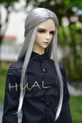 8-9" 1/3 BJD Silver Gray Long Buckle Tips Vivid Wig Doll Hair HUAL# | eBay