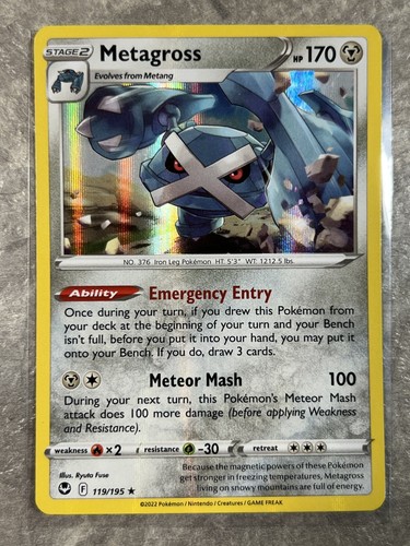 Metagross 119/195 Pokemon TCG Swsh12 - Silver Tempest Holo Rare (Light ...