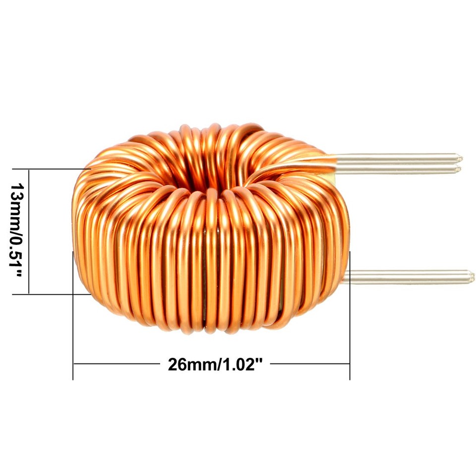 5Pcs Vertical Toroid Magnetic Inductor Monolayer Wire Wind Wound 50uH ...