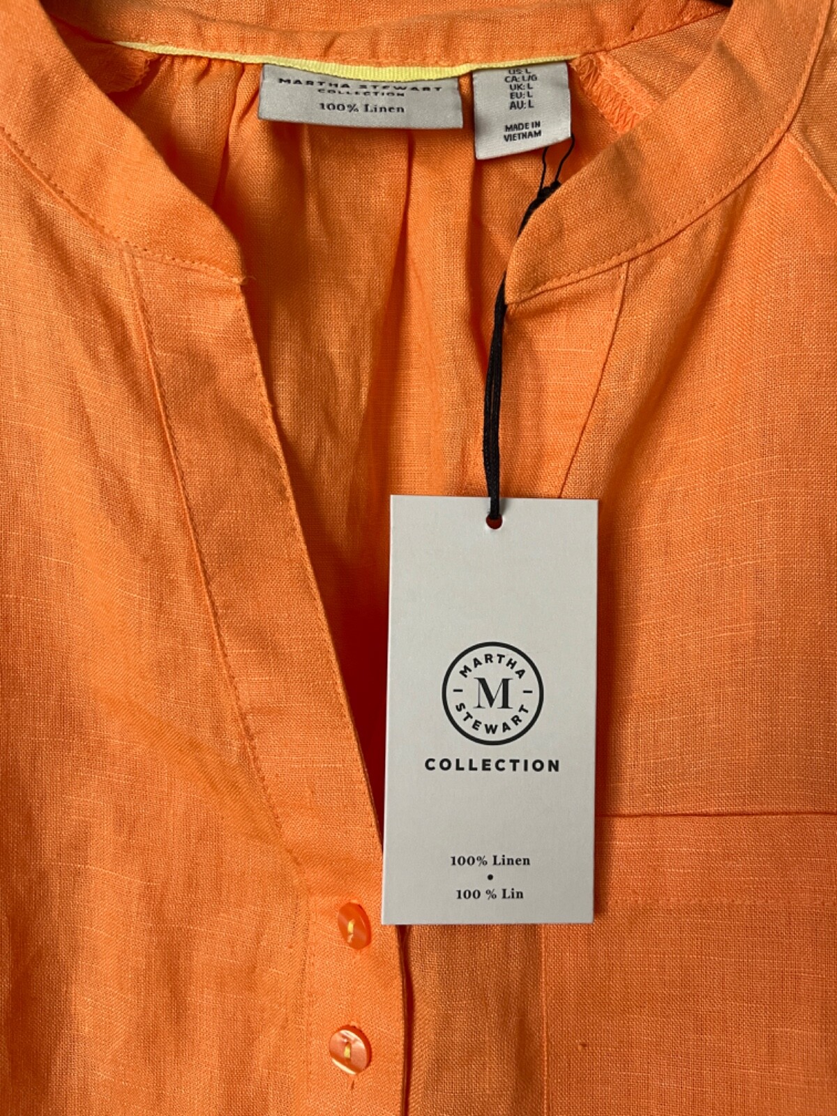 NWT Linen Martha Steward Collection Three-quarter Sleeve Dress Sz L | eBay