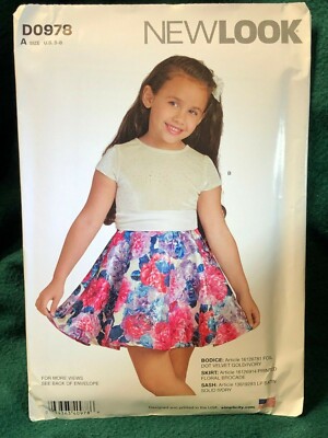 Simplicity Girls Dress (Bodice,Skirt,Sash) NewLook #D0978 A Size U.S ...