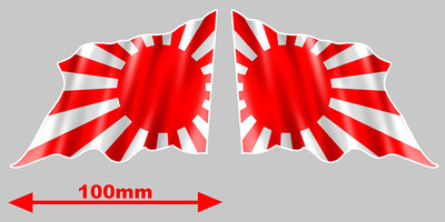 JAPAN JAPON DRAPEAU FLAG DRIFT RACING 2 X AUTOCOLLANTS STICKER 100mm ...