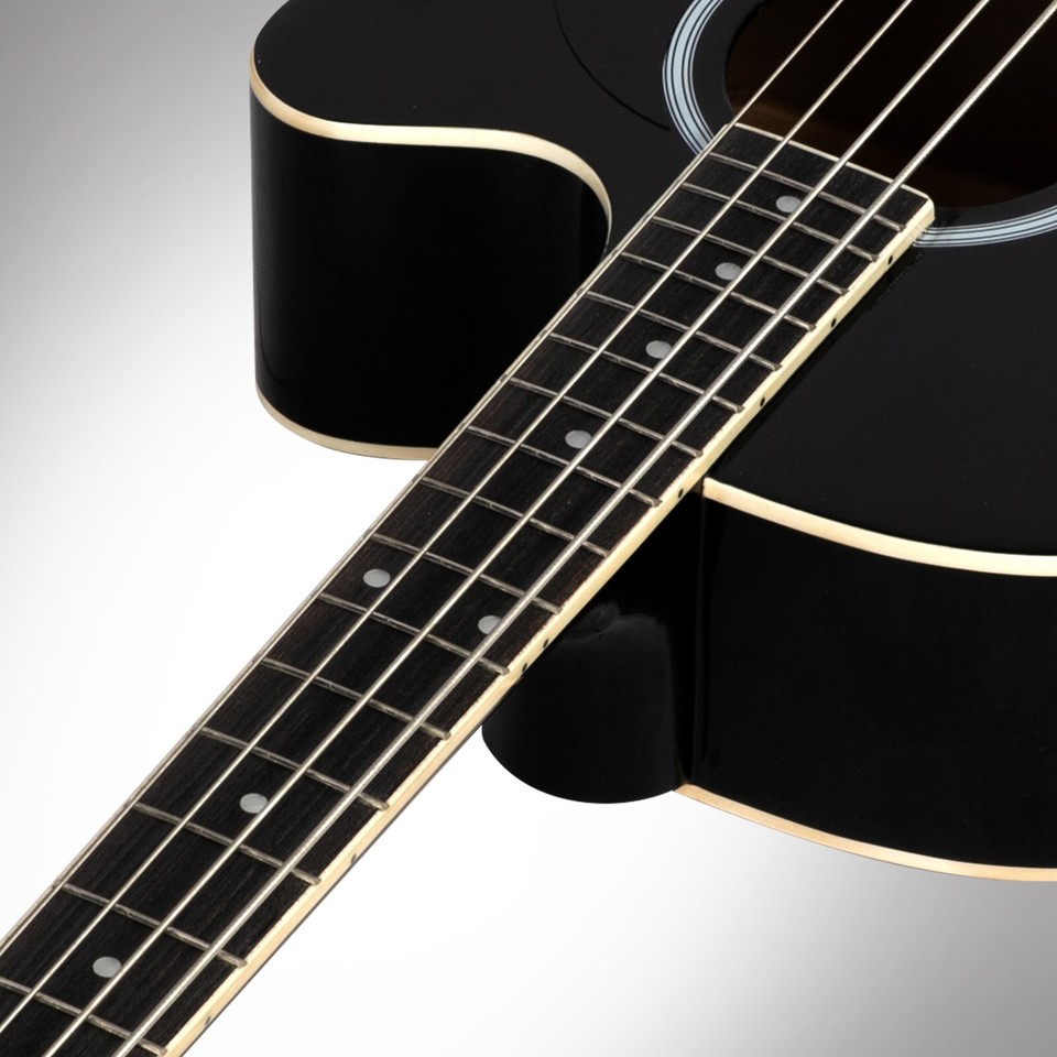 Black Short Scale Acoustic Electric Bass Guitar with Gig Bag and More ...
