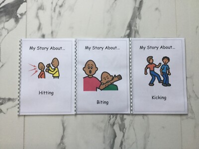 Pecs Boardmaker Hitting Kicking And Biting Social Story For Autism Asd ...