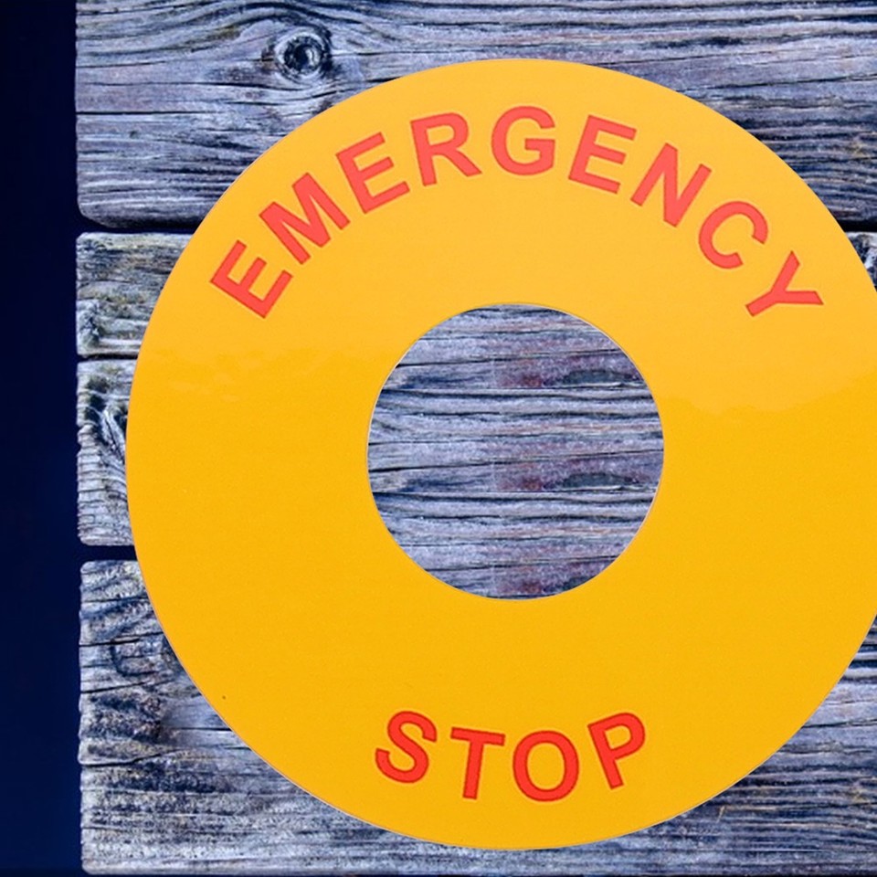Machinery Emergency Stop Decals Electrical Warning Sticker Safety ...