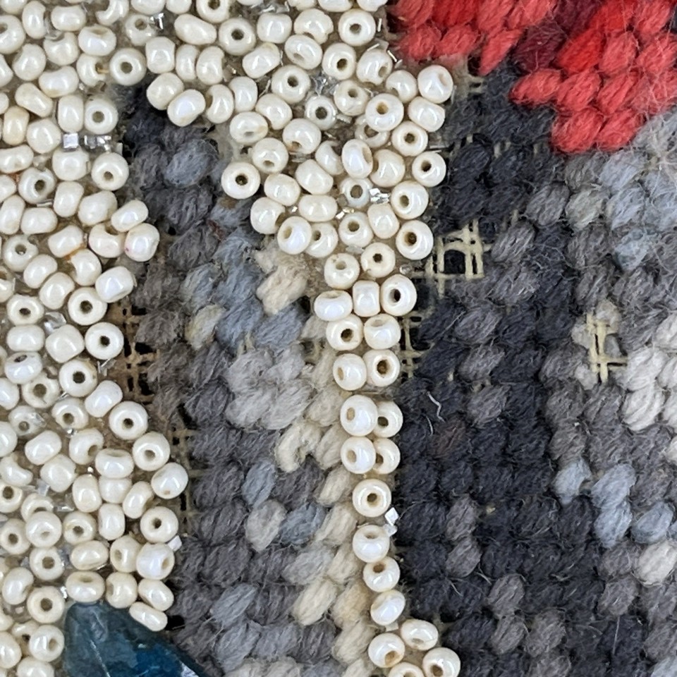 Vintage Caron of Houston purse beaded handbag Cat rhinestones Hand ...