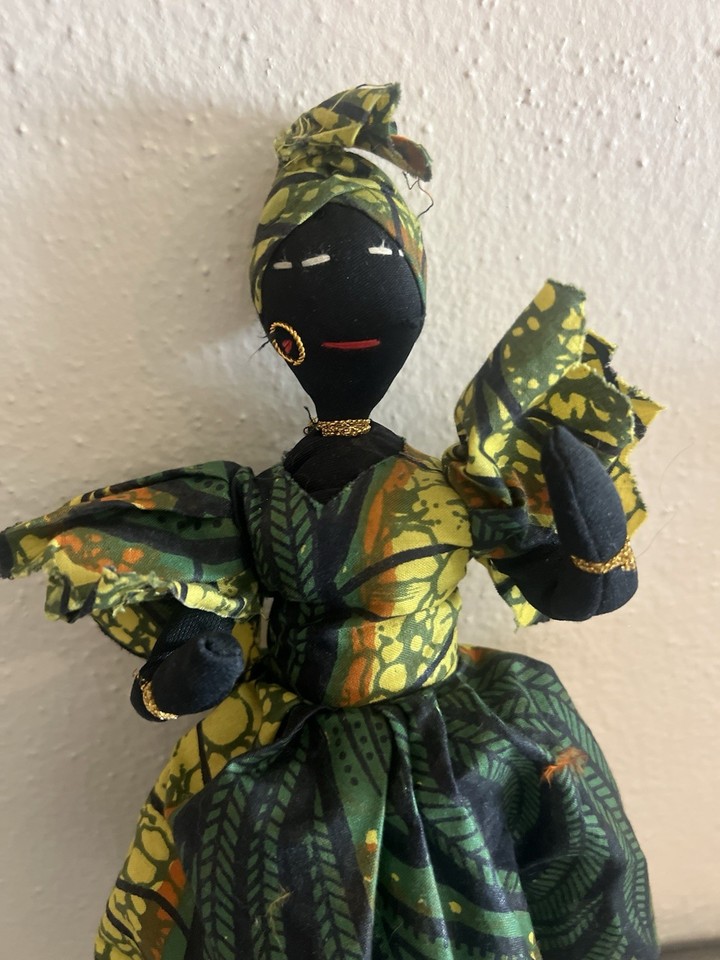 Vintage Black African Senegal Traditional Folk Art Hand Made Cloth Rag ...