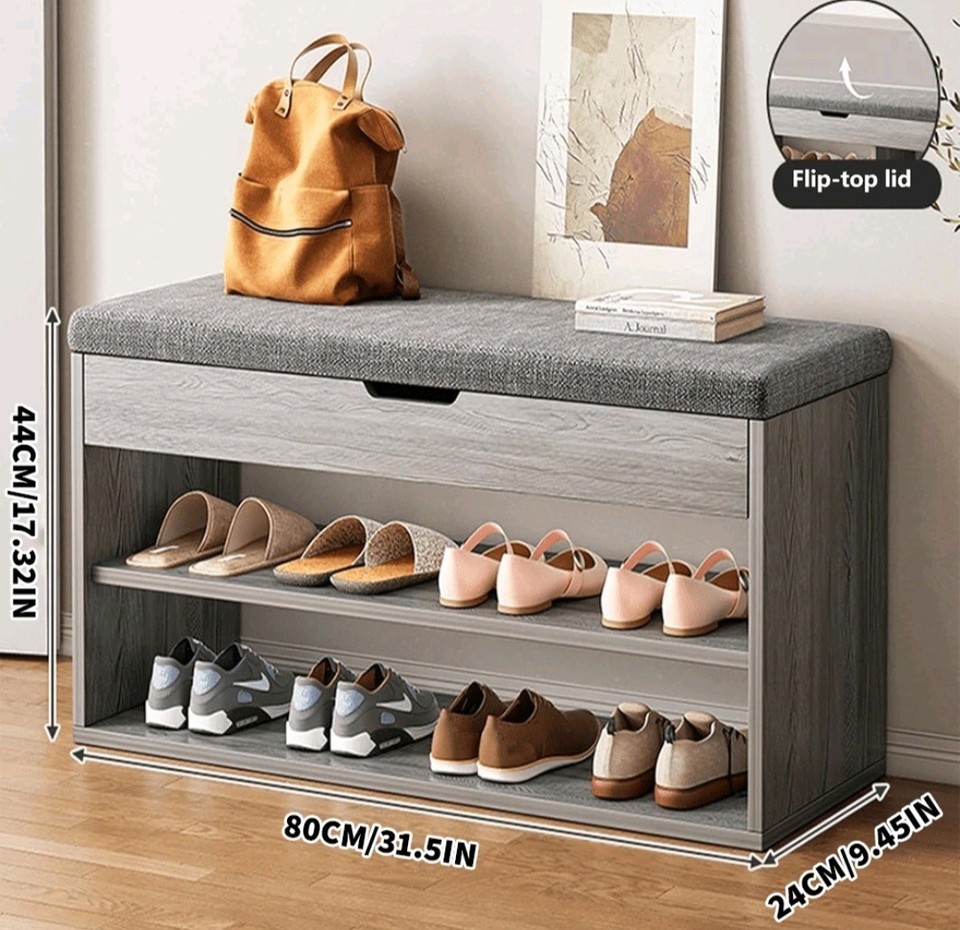Small Shoe Bench With Cushion, Shoe Bench Storage With Seat | eBay UK