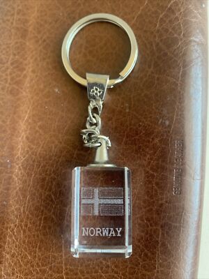 Vintage Keychain Norway Edged Flag | eBay