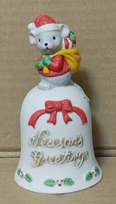 Vintage Mouse Bell Christmas Decoration 1992 - Hand Painted Bisque | eBay