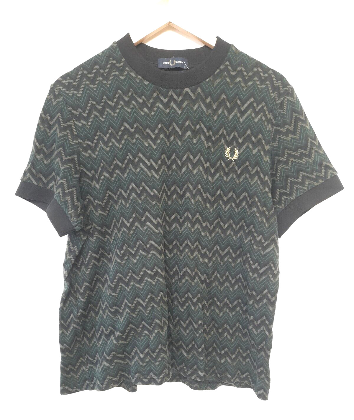 Fred Perry Crest Logo Polo T Shirt Green Yellow Navy … - Gem
