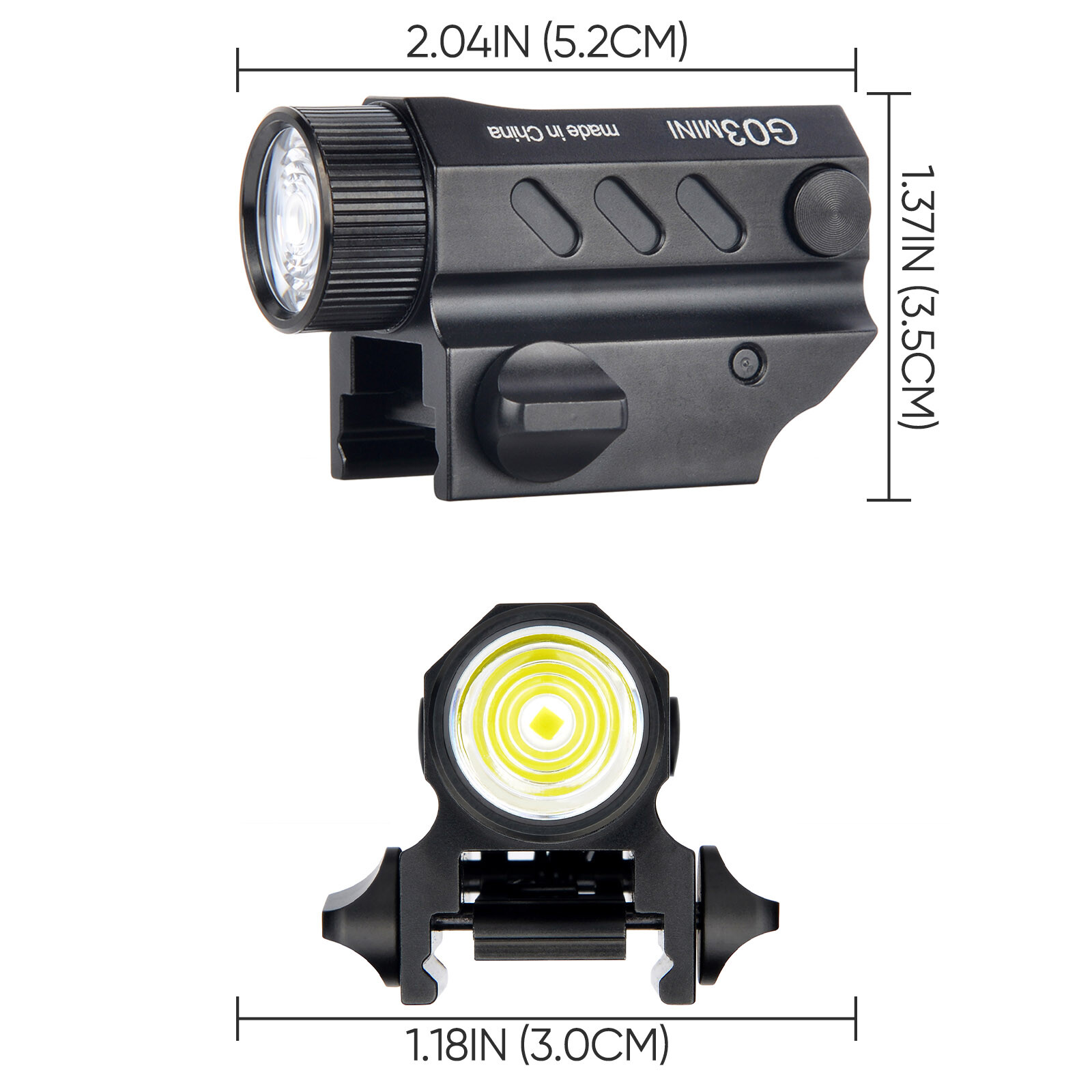 100000LM Pistol Light Tactical Gun Flashlights Rail Mounted For Glock ...