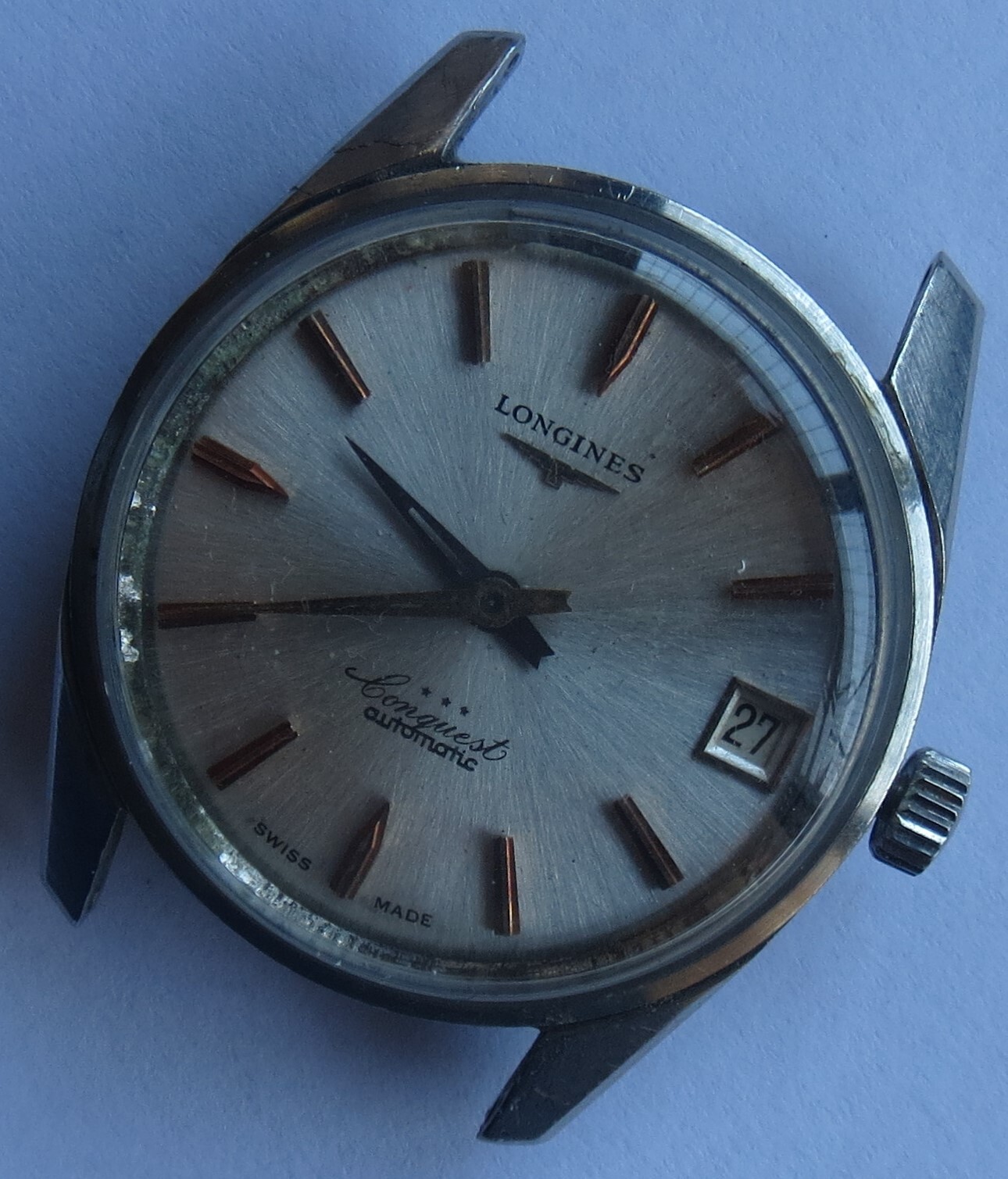 Longines Conquest Automatic Date mens wristwatch steel case screw back ...