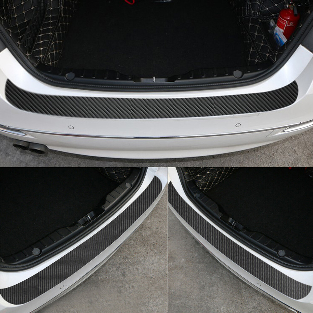 Car Rear Bumper Protector Guard Trim Cover Sill 3D Carbon Fiber Protect ...