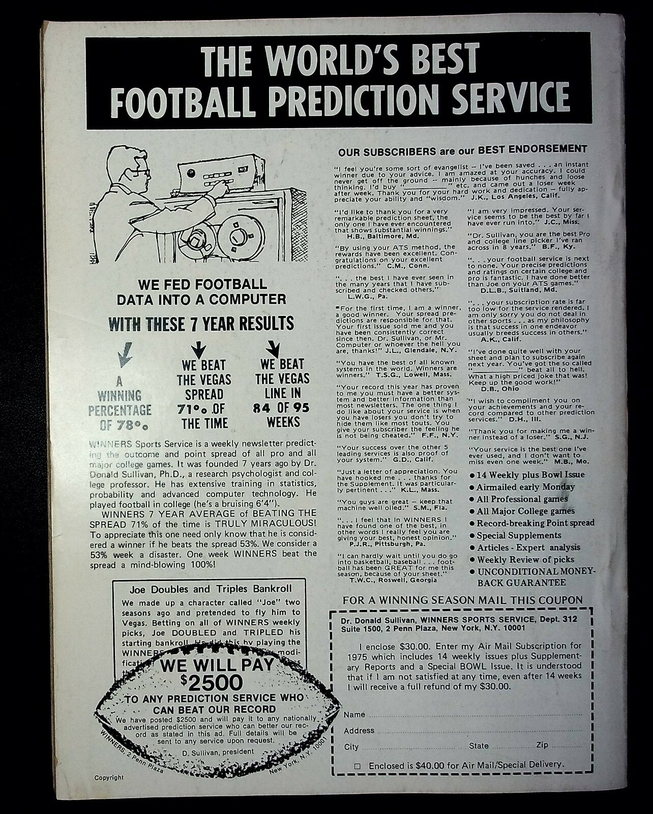 Cord SportFacts Pro Football Guide 1975, Larry Felser, Dave Klein ...