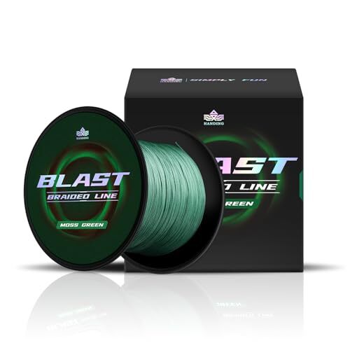 Blast Braided Fishing Line, Ultra-Strong & Ultra 8LB (300 Yards) Moss ...