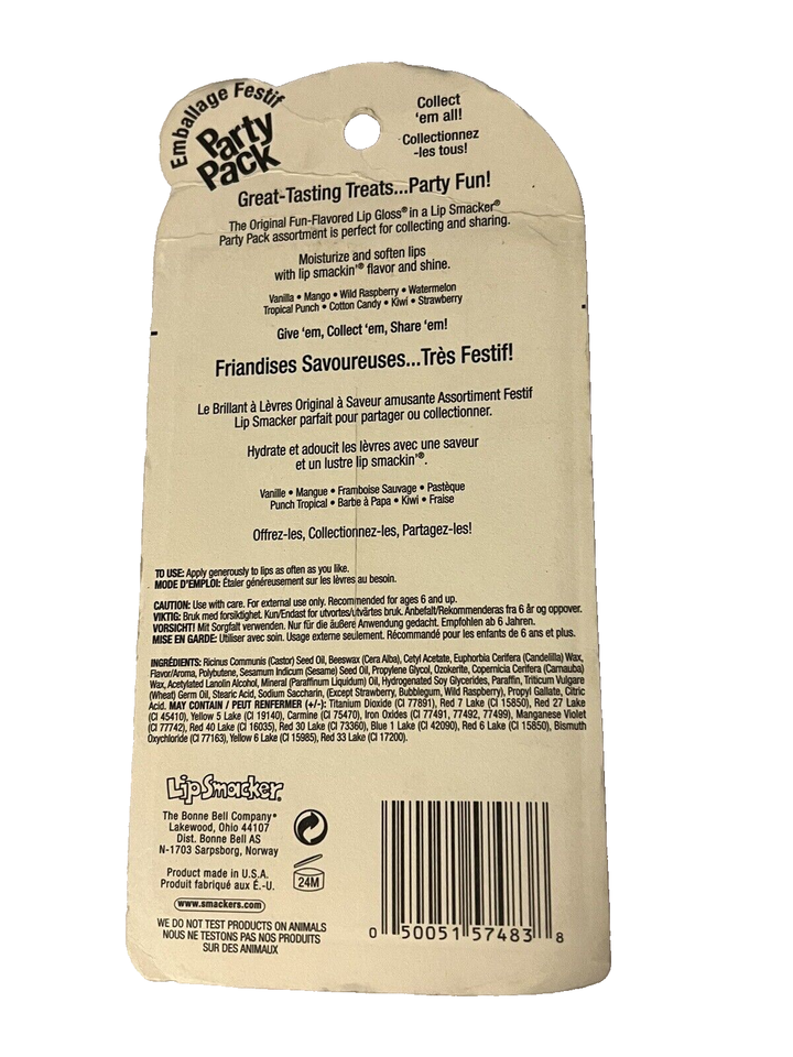 Lip Smacker- Bonne Bell Original Flavors Party Pack Lip Glosses, 8 ...