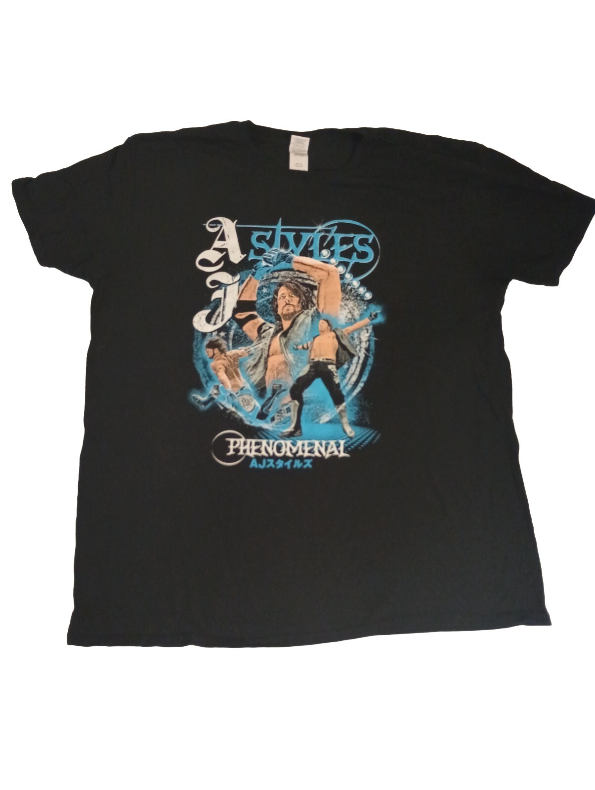 Rare! AJ Styles "Phenomenal AJ" Black Wrestling T Shi… - Gem