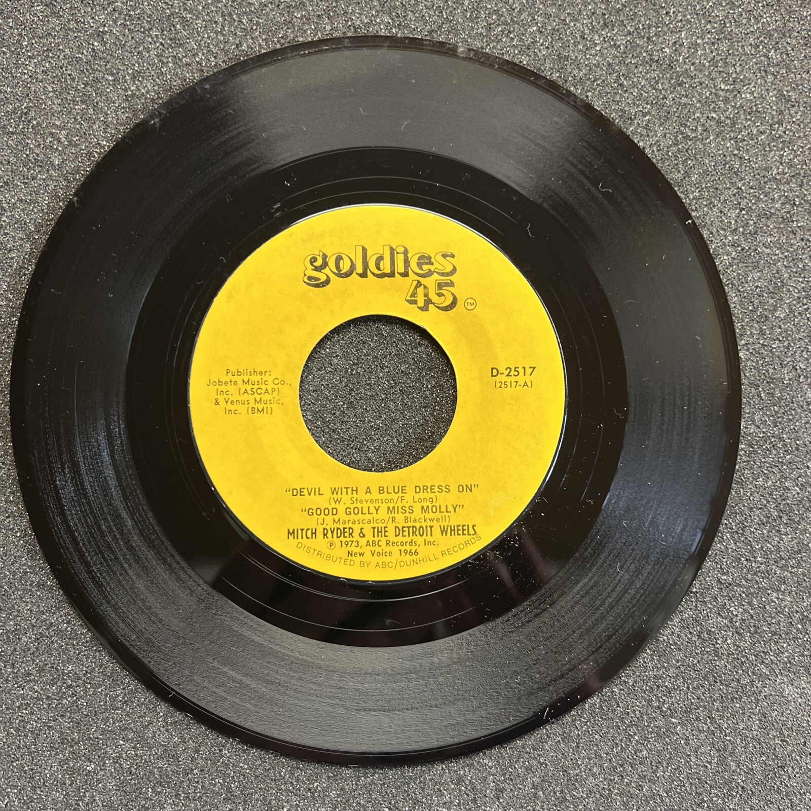 45 rpm Vintage 7” Vinyl Single Jukebox Record Mitch Ryder Devil Blue Dress On | eBay