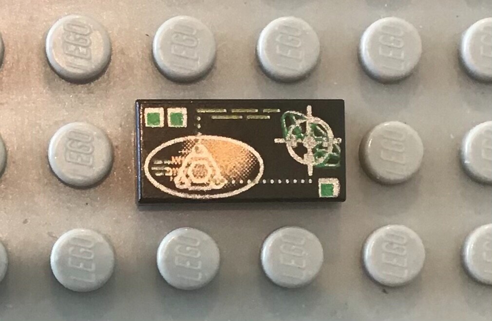 LEGO 1x2 Tile Copper and Silver Elliptical Display 6977 6905 6969 6817 ...