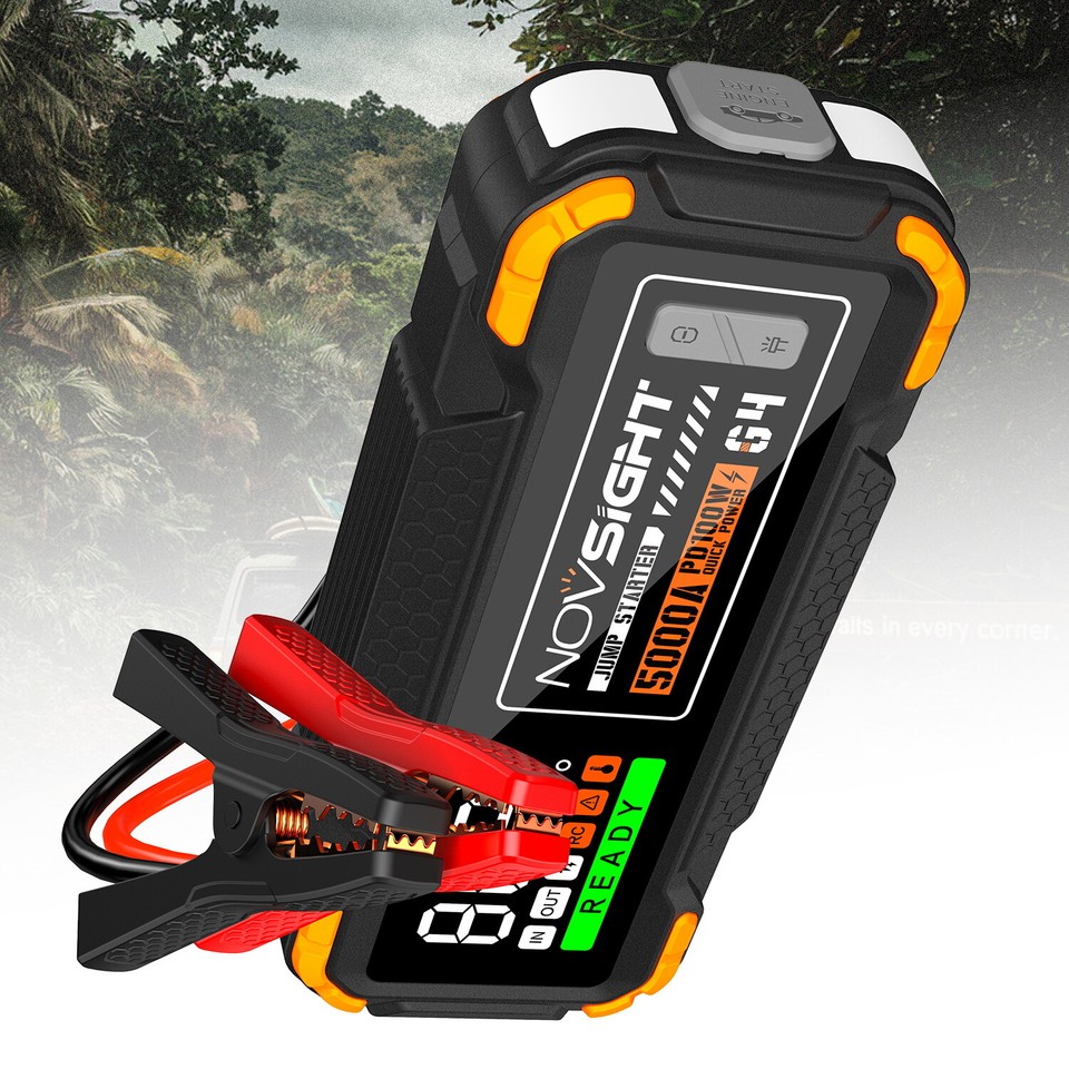 Portable 5000A Battery Booster Pack Charger Power Car Jump Starter ...
