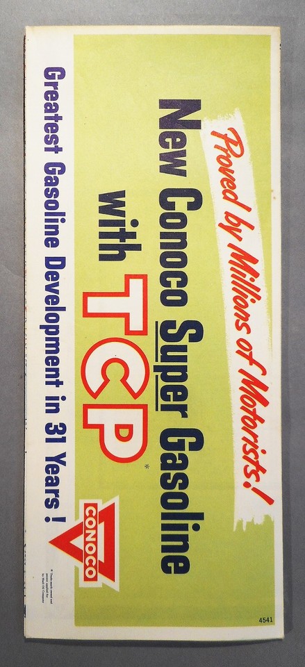 1954 Conoco UNITED STATES Vintage Road Map Conoco Oil Touraide ...