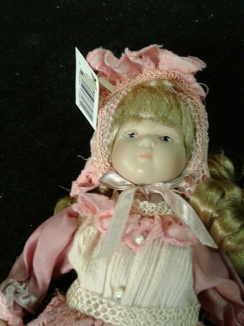 FRAGILE porcelain hand made doll PINK AND TAN New Unique | eBay