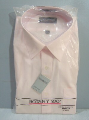 Botany 500 16 34/35 pale pink tailored long sleeve dress shirt NEW ...