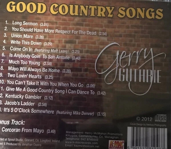 GERRY GUTHRIE - Good Country Songs CD ALBUM (L) | eBay