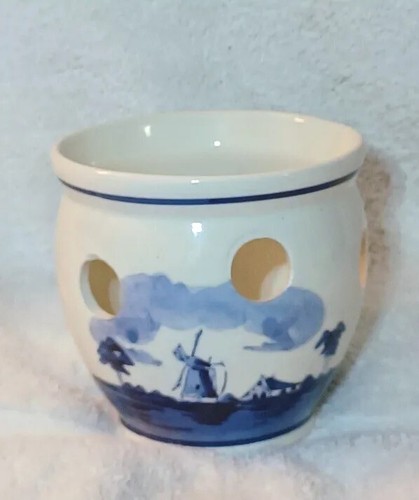 Vintage Delft Blue Crocus Tulip Pot Hand painted Made in Holland Very ...