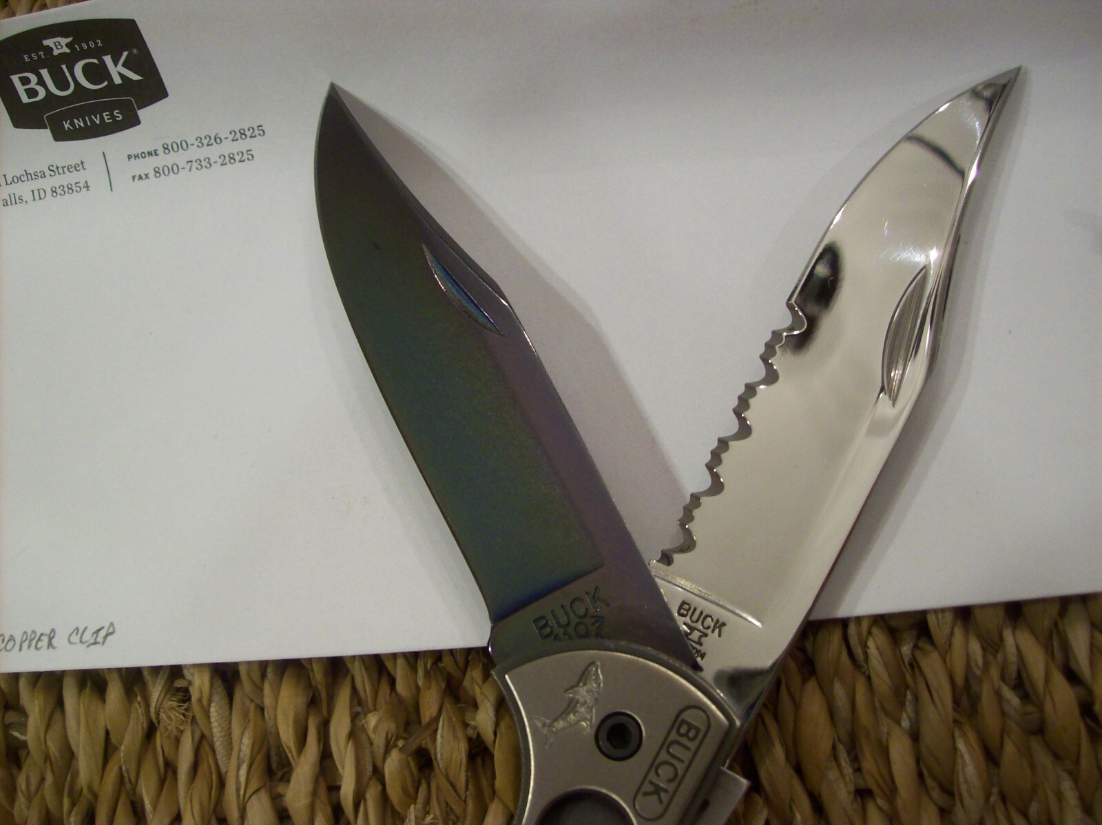 RARE CUSTOM BUCK KNIFE 186 DUAL BLADED w/COPPER CLIP / 1 of 1 By "Joe ...