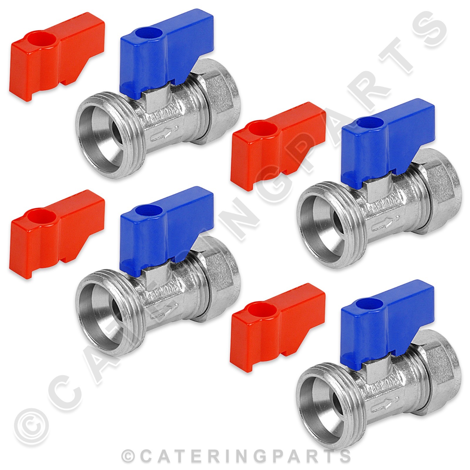 PACK OF 4 x WASHING MACHINE TAPS / WATER VALVE ON OFF ISOLATORS 15mm x ...