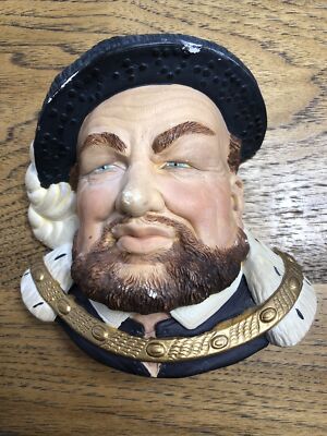 BOSSONS King HENRY VIII Chalkware Head Wall Hanging 1985 England | eBay