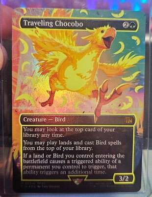 Magic the Gathering Final Fantasy Neon Yellow Borderless Traveling ...