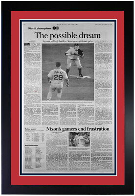 Boston Red Sox 2004 World Series Original Newspaper Framed! 10/28 ...