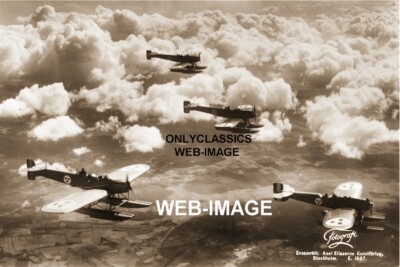 WWI FIGHTER AIRCRAFT AIRPLANE FLOAT PLANE IN CLOUDS SWEDEN 8X12 PHOTO ...